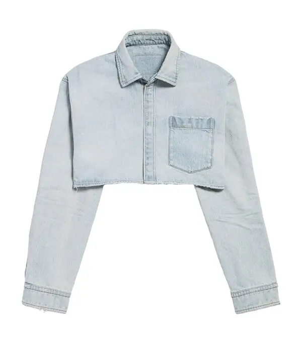 Balenciaga Cropped Denim Shirt - Blue