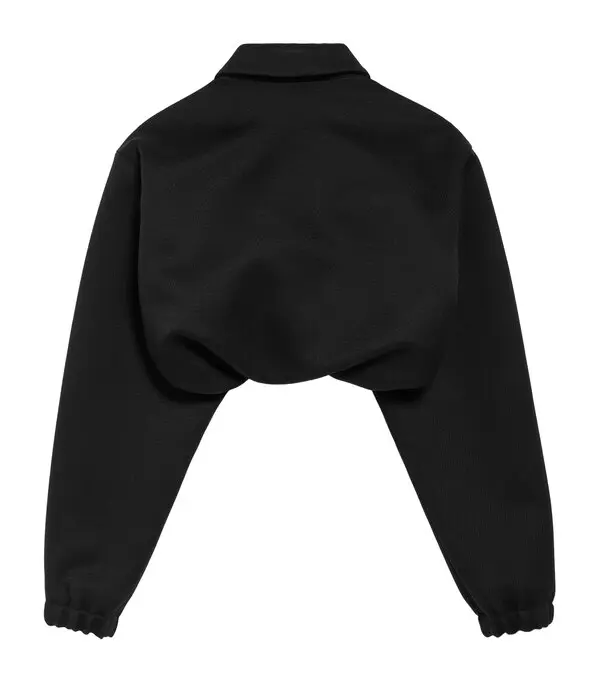 Balenciaga Cropped Wool Gabardine Blouson Jacket