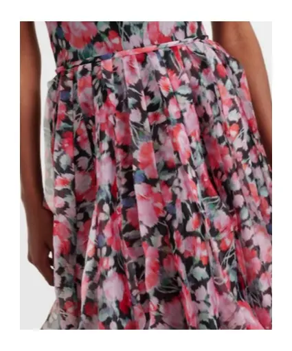 Carolina Herrera Floral Halterneck Ruffled Gown