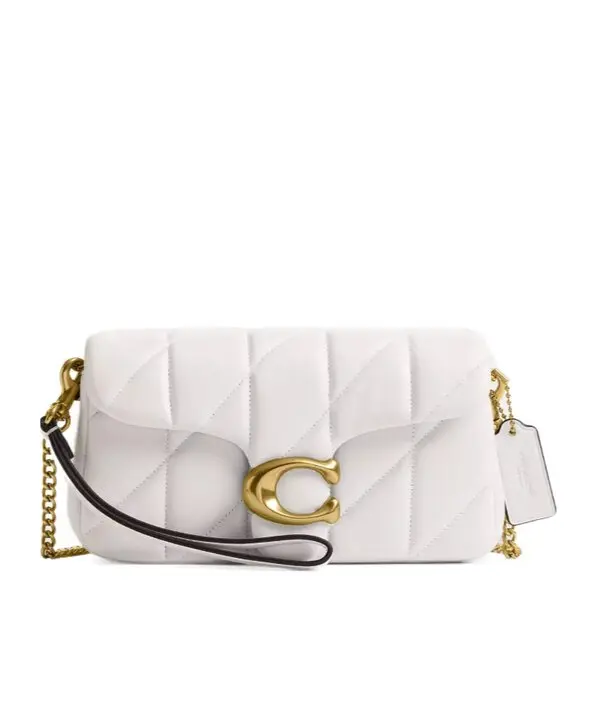 COACH Tabby Chain Crossbody Bag 19 With Quilting - Brass/chalk