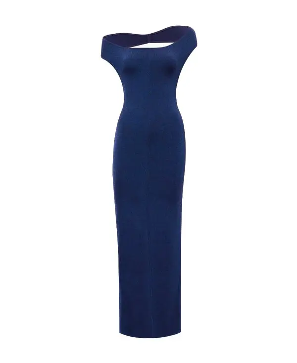 Alaïa Off-shoulder Open Back Maxi Dress