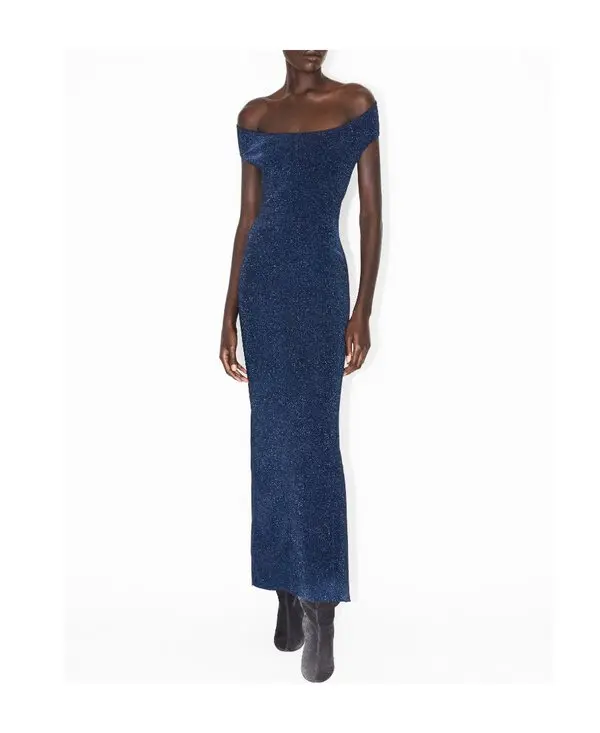 Alaïa Off-shoulder Open Back Maxi Dress