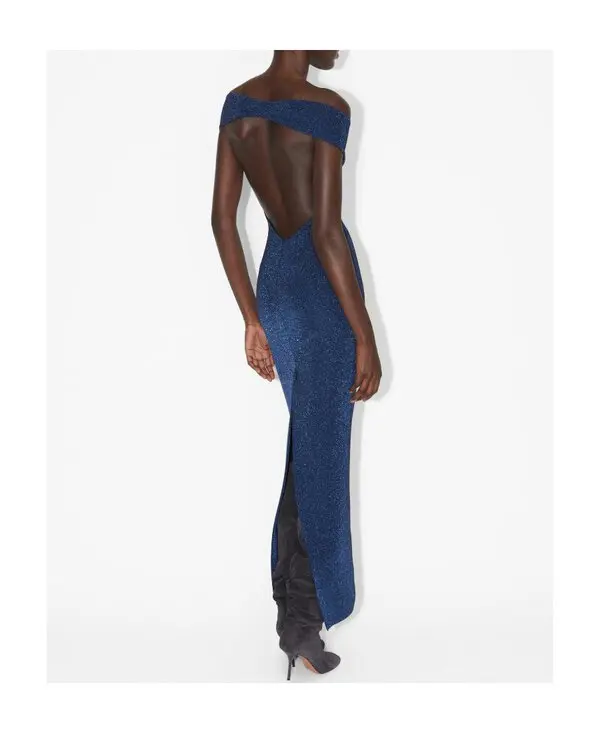 Alaïa Off-shoulder Open Back Maxi Dress