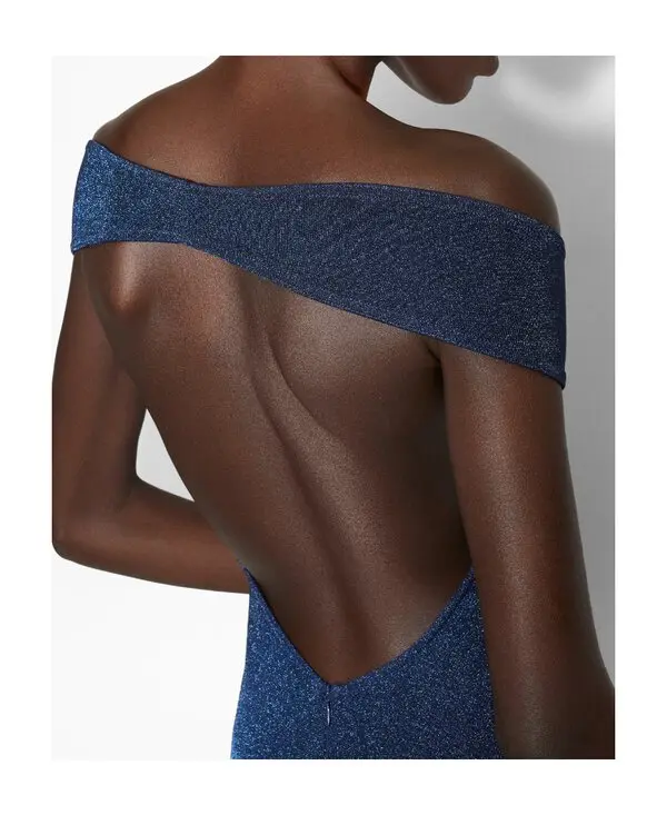 Alaïa Off-shoulder Open Back Maxi Dress
