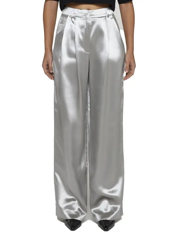 LOULOU STUDIO Vione Silk-blend Trousers