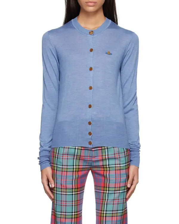 VIVIENNE WESTWOOD Bea Orb Embroidered Cardigan - Blue