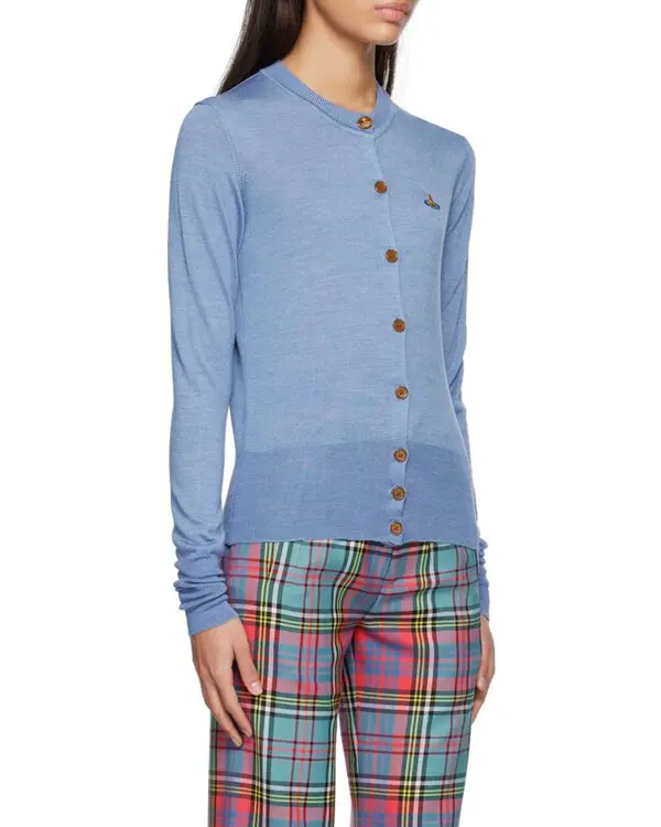 VIVIENNE WESTWOOD Bea Orb Embroidered Cardigan - Blue