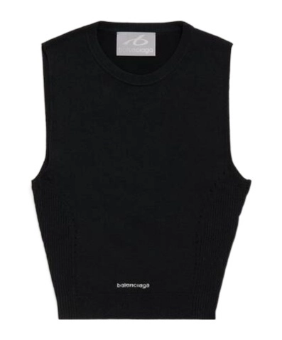 Balenciaga Techwear Cropped Tank Top - Black