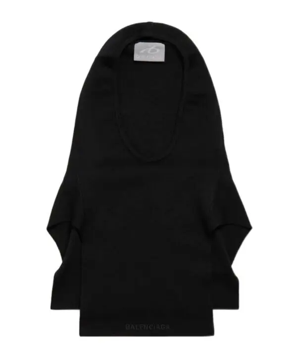 Balenciaga Embroidered Logo Hood - Black