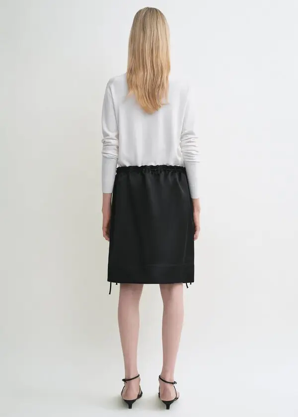 TOTEME Drawstring Satin Mini Skirt