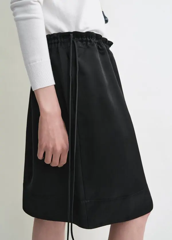 TOTEME Drawstring Satin Mini Skirt