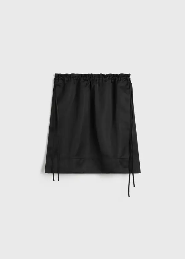 TOTEME Drawstring Satin Mini Skirt