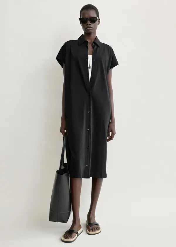 TOTEME Jersey Shirtdress - Black