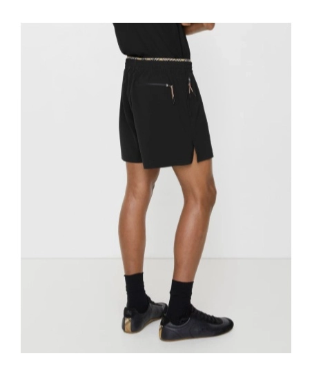 Burberry Stretch Nylon Shorts With Check Trim