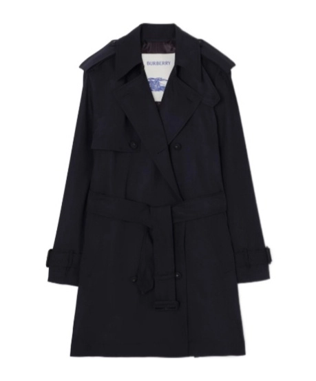 Burberry Latchmere Belted Trench Coat - Navy