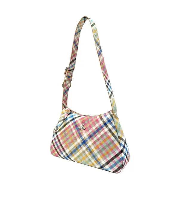 VIVIENNE WESTWOOD Heather Check Wool Kate Shoulder Bag