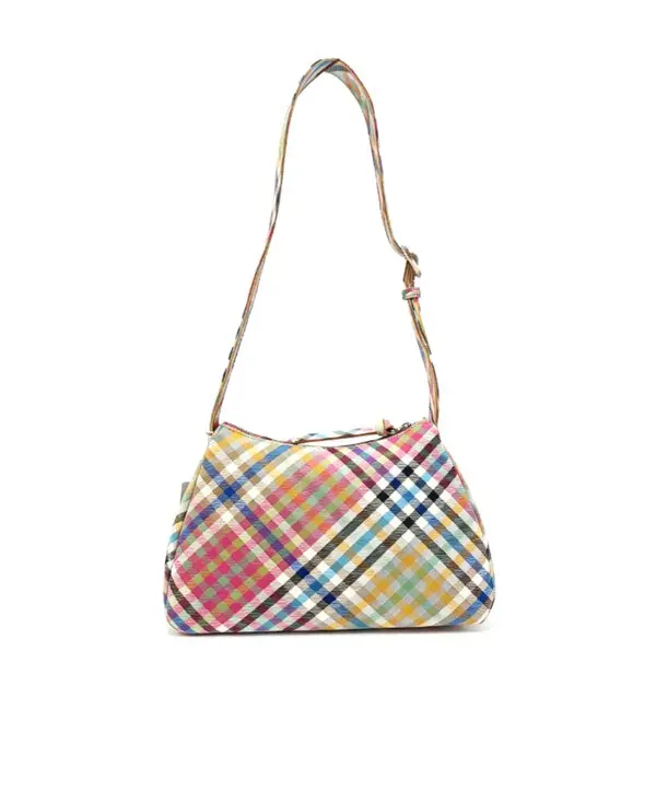 VIVIENNE WESTWOOD Heather Check Wool Kate Shoulder Bag