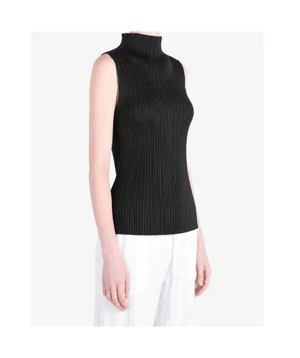 PLEATS PLEASE BY ISSEY MIYAKE Basic Sleeveless Turtleneck Top