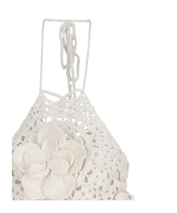Giuseppe Di Morabito Crochet Knit Maxi Dress With Floral Appliqué And Cut-out Detailing