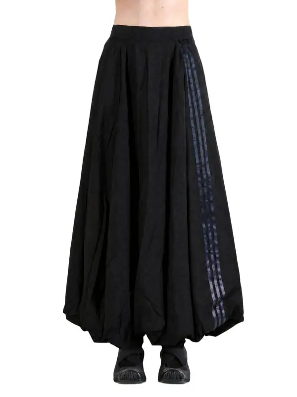Y3 Pleated Maxi Skirt With Side Stripes