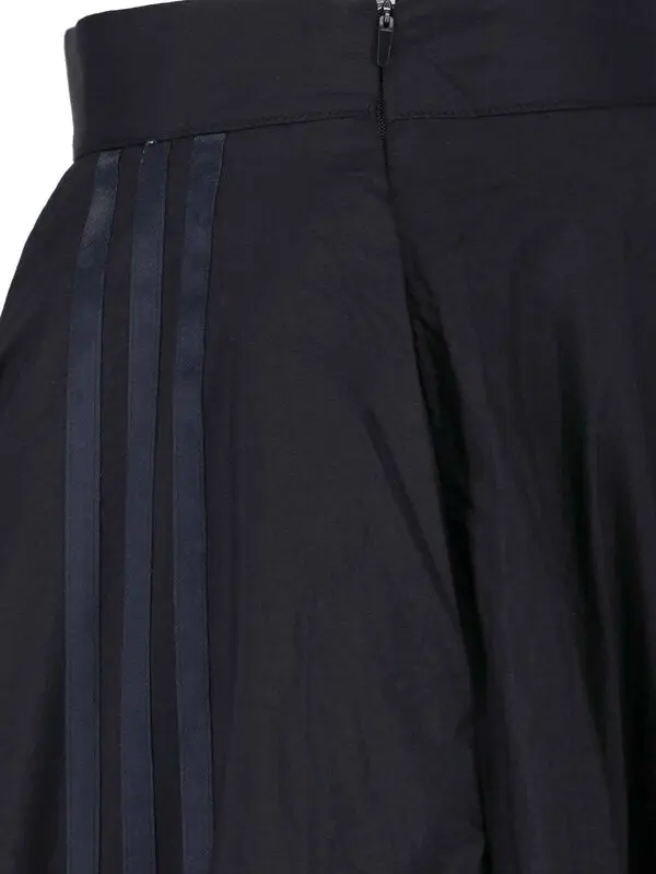 Y3 Pleated Maxi Skirt With Side Stripes