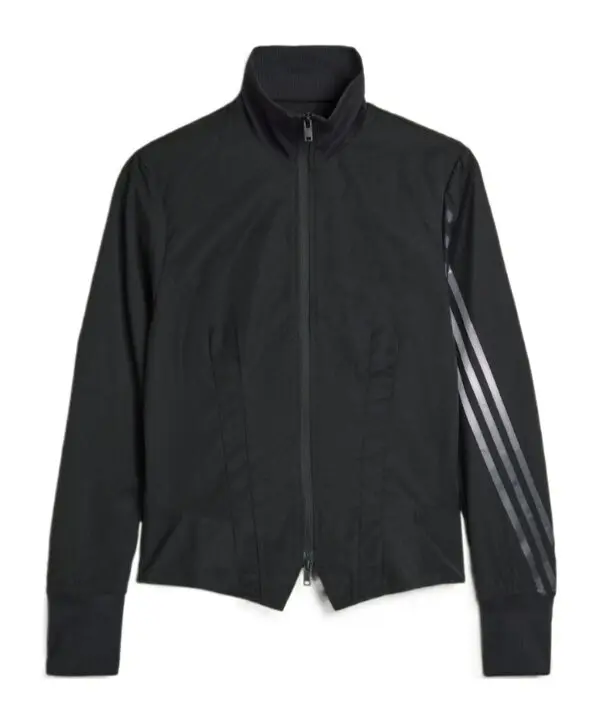 Y3 Logo Stripe Zip-up Jacket - Black