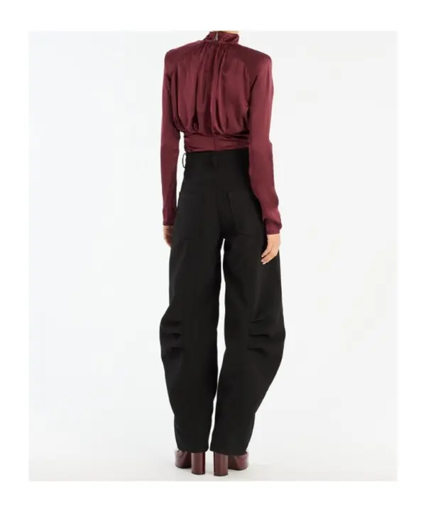 ROTATE BY BIRGER CHRISTENSEN Pleated Long-sleeved Blouse