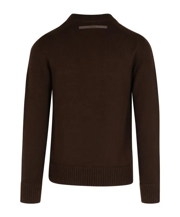 Sacai Wool Sweater With Asymmetric Zip Detail