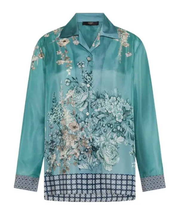 Seventy Printed Floral Silk Long-sleeve Shirt