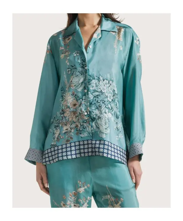 Seventy Printed Floral Silk Long-sleeve Shirt