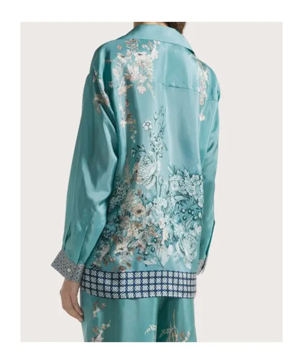 Seventy Printed Floral Silk Long-sleeve Shirt