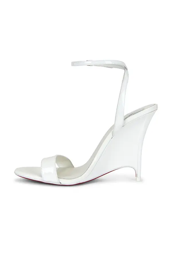 CHRISTIAN LOUBOUTIN Zeezeenella 100 Wedge Sandal - Bianco