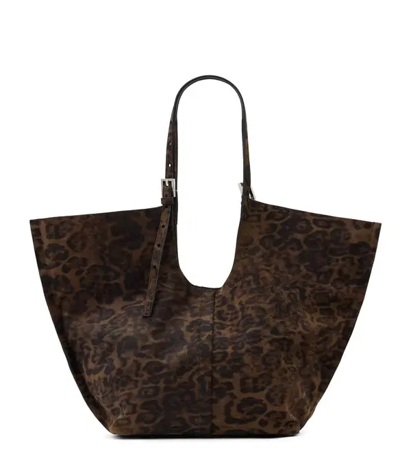 ALLSAINTS Suede Leopard Print Tote Bag