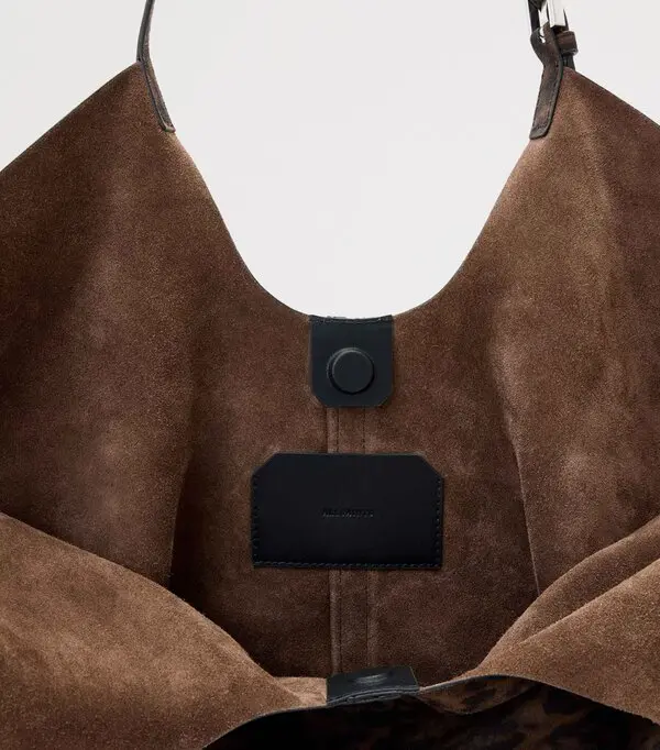 ALLSAINTS Suede Leopard Print Tote Bag