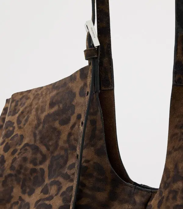 ALLSAINTS Suede Leopard Print Tote Bag