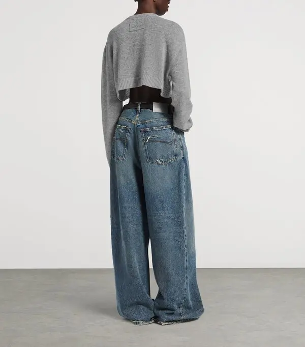 Balenciaga Cashmere Crew-neck Cropped Sweater