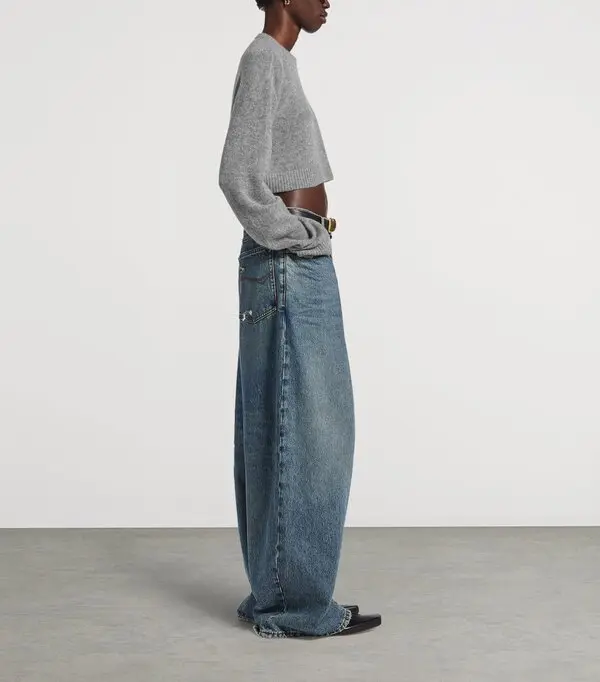 Balenciaga Cashmere Crew-neck Cropped Sweater