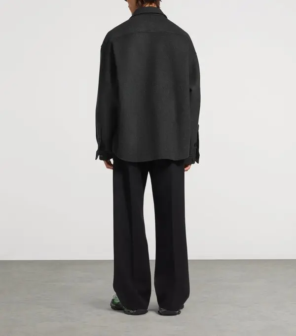 Balenciaga Oversized Wool Zip-up Overshirt