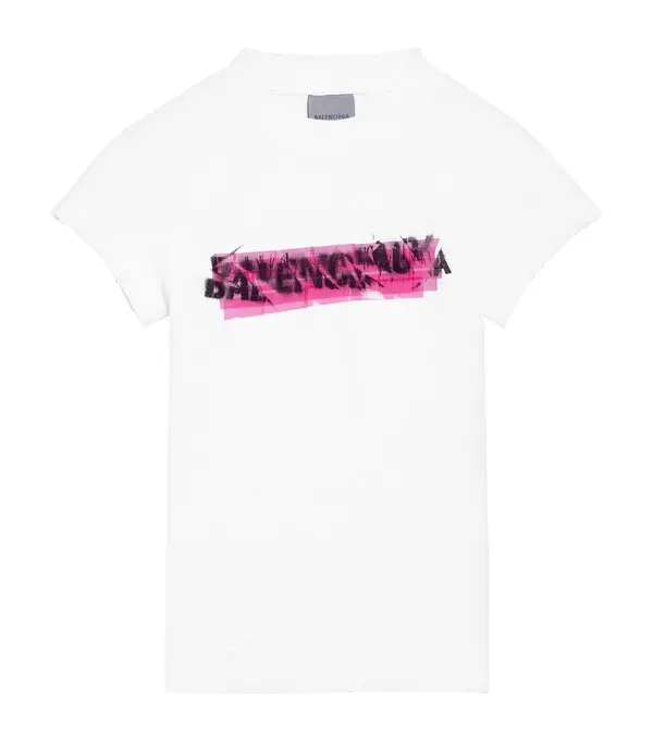 Balenciaga Cotton Spray Logo T-shirt - White