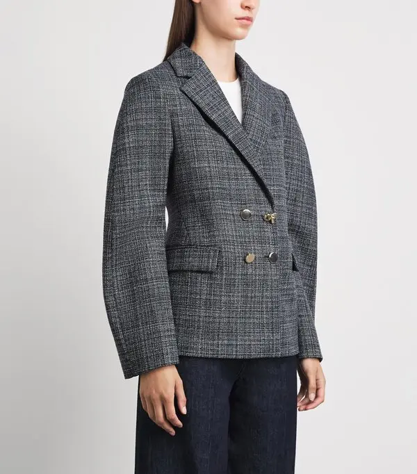 Fabiana Filippi Virgin Wool Balloon Blazer With Gold-tone Embellishments