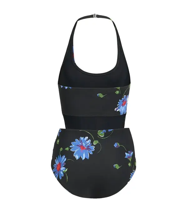Alaïa Halterneck One-piece Swimsuit With Floral Print