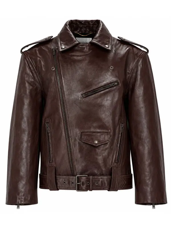 Saint Laurent Smooth Leather Biker Jacket