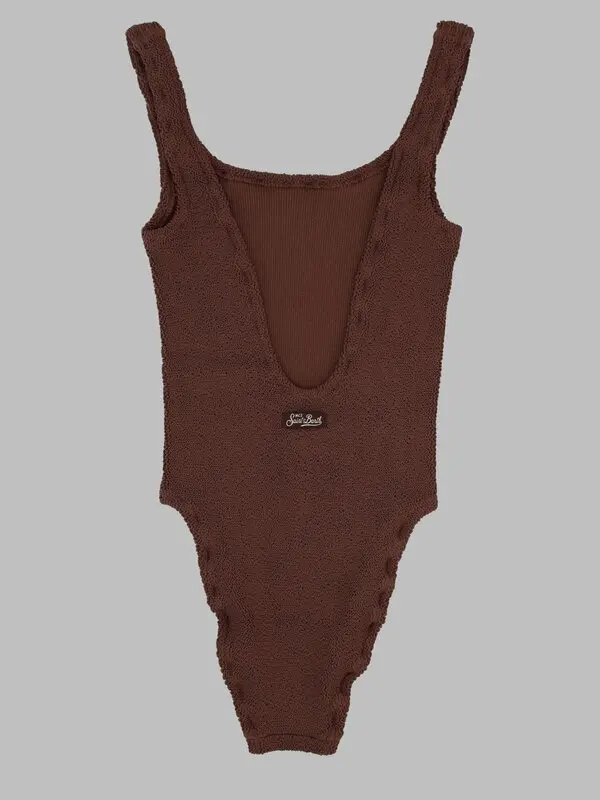 MC2 SAINT BARTH Costume Intero Crinkle "lora - Brown