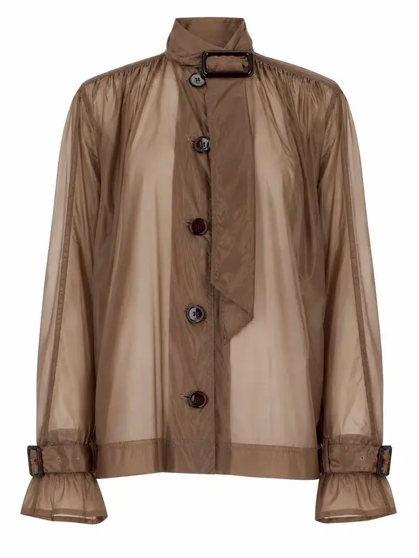 Saint Laurent Nylon Lavallière Blouse - Beige