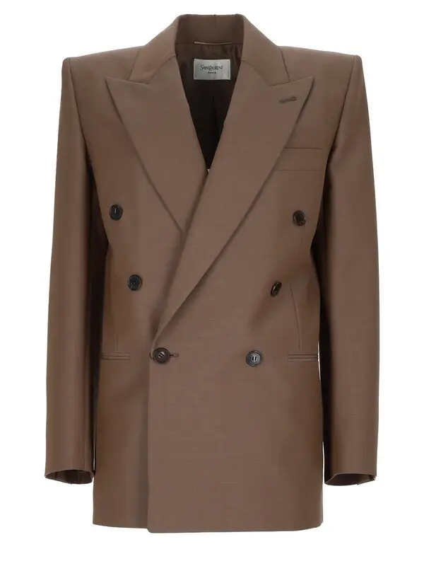 Saint Laurent Double Breasted Wool And Mohair Jacket