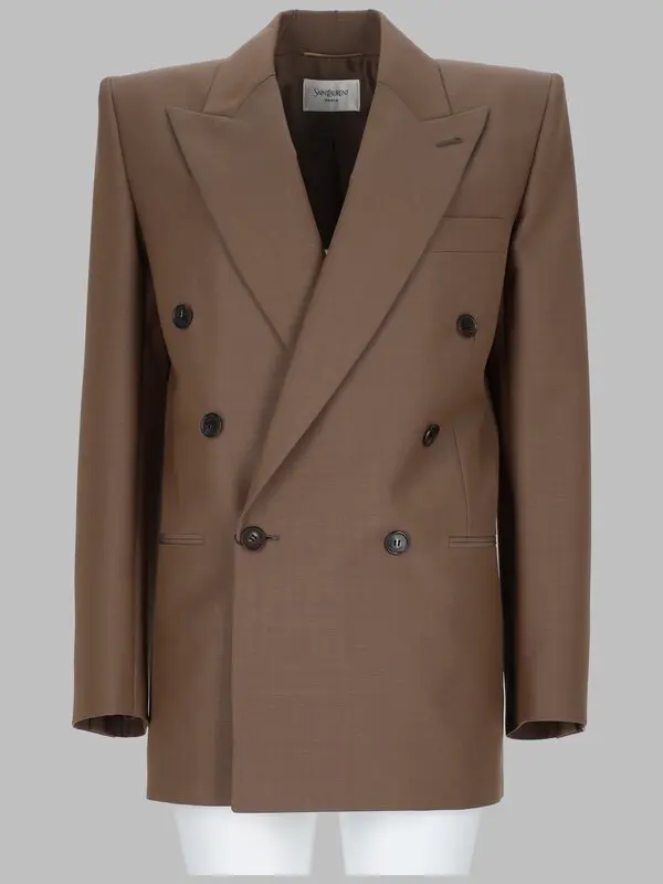 Saint Laurent Double Breasted Wool And Mohair Jacket