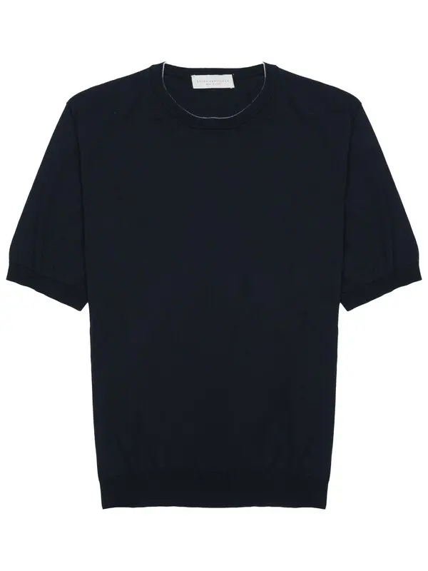 LUIGI GENTILE Maglia In Cotone A Manica Corta - Blue