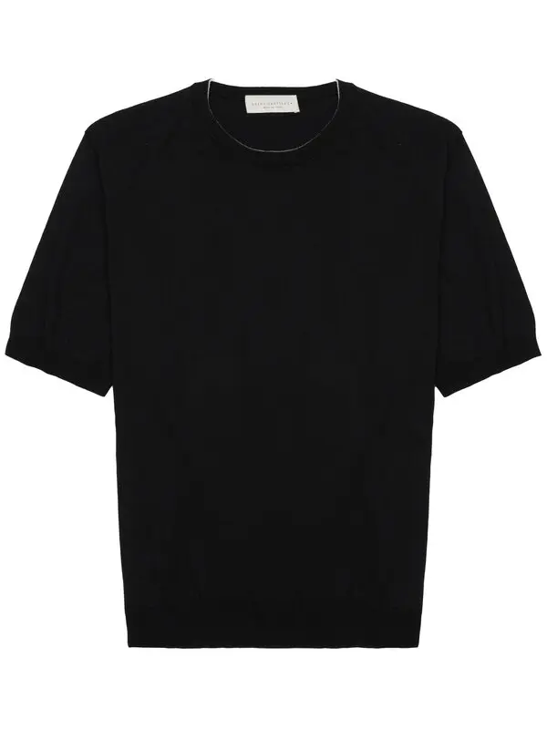LUIGI GENTILE Maglia In Cotone A Manica Corta - Black