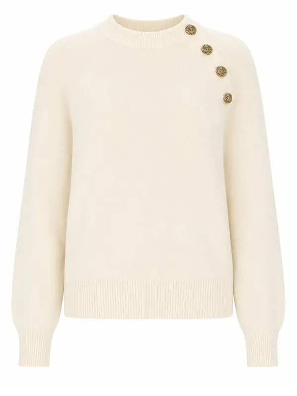 Balmain Maglia Con Bottoni Gioiello