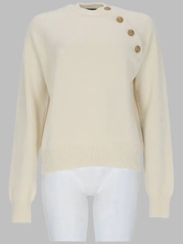 Balmain Embellished Button Knit Sweater